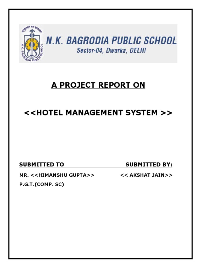 CS Project Report Template | PDF | Payments | Cuisine