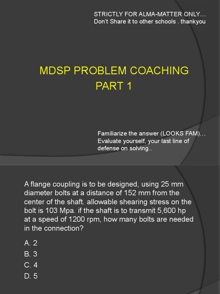Mdsp Problem Coaching Part 1 Pdf 
