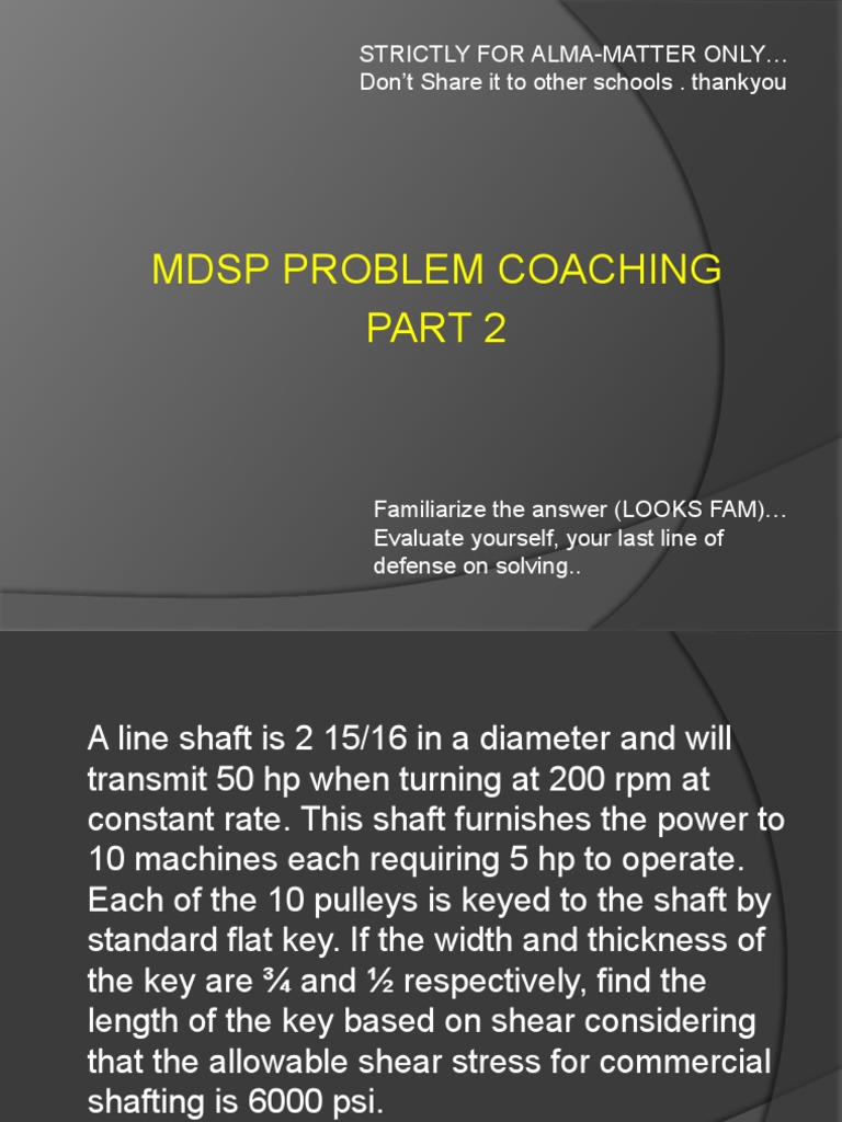 MDSP Problem Coaching Part 2 | PDF | Belt (Mechanical) | Grinding (Abrasive Cutting)