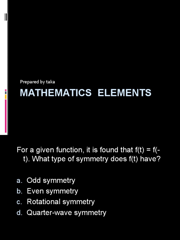 Mathematics Elements: Prepared by Taka | PDF | Trigonometric Functions ...