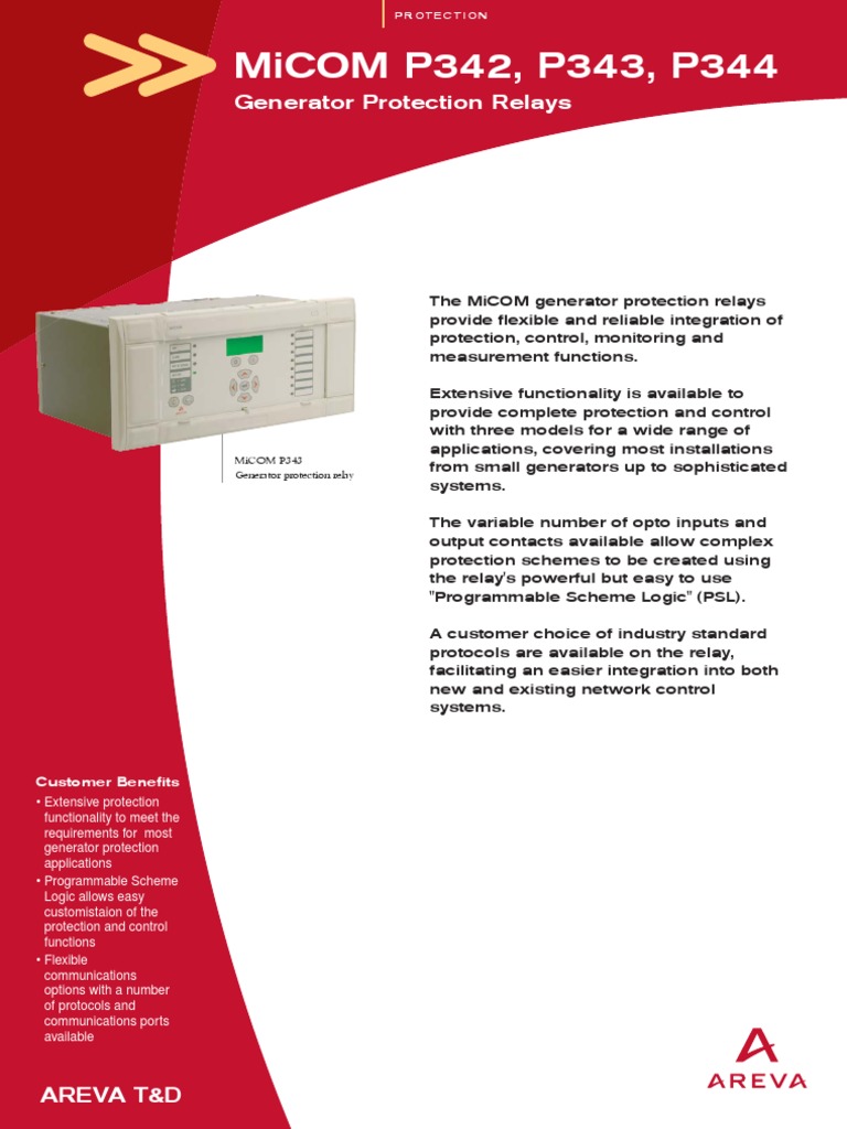 Micom P342, P343, P344: Generator Protection Relays | PDF | Relay ...