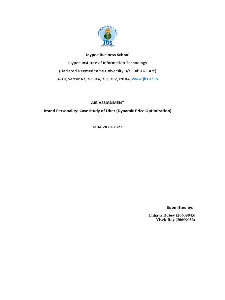 AIB Case Study On Uber | PDF | Machine Learning | Intelligence (AI) & Semantics