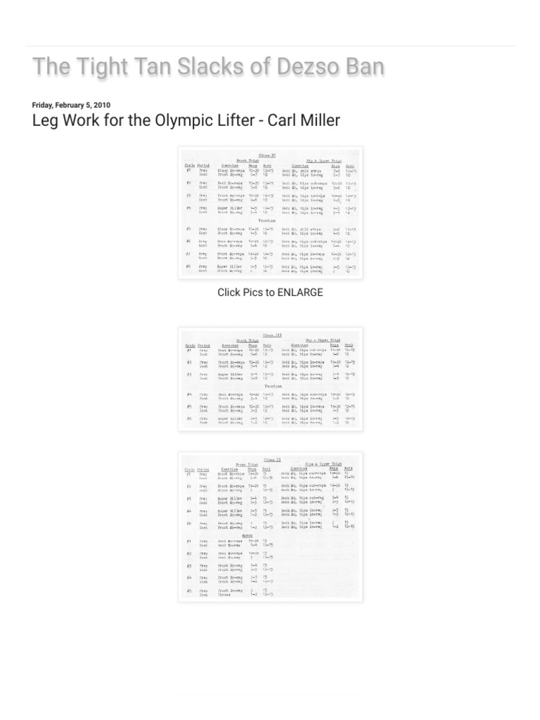 The Tight Tan Slacks of Dezso Ban - Leg Work for the Olympic Lifter ...
