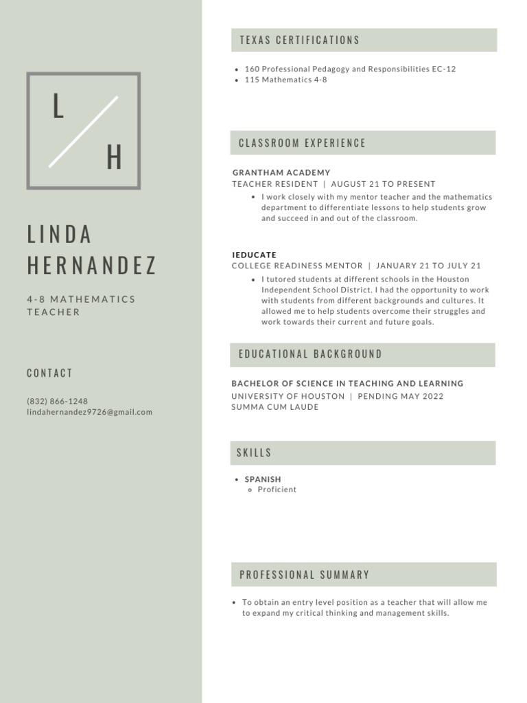 Sage Green Minimalist Creative Resume 3 | PDF