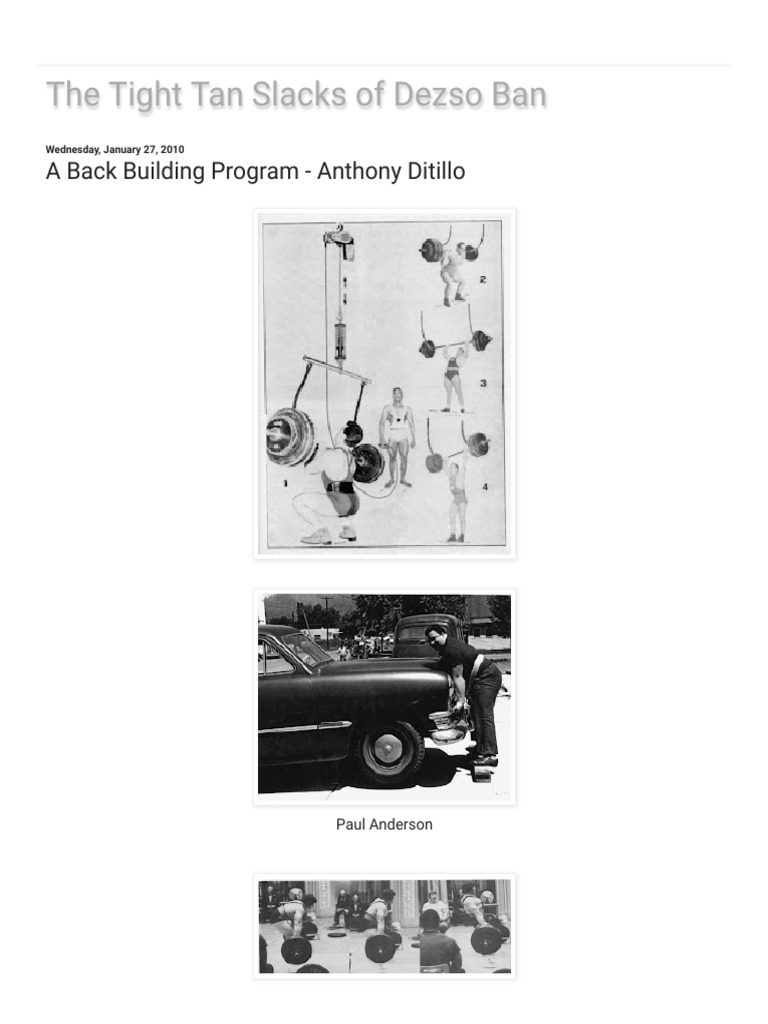 The Tight Tan Slacks of Dezso Ban - A Back Building Program - Anthony ...