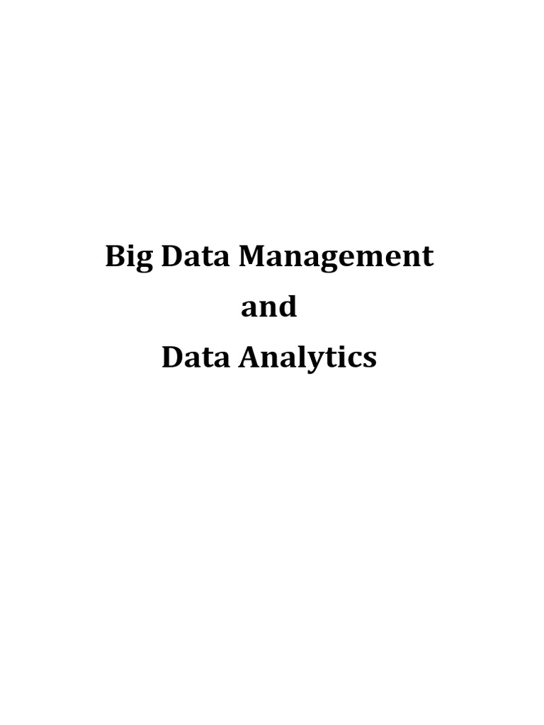 Big Data Management And Data Analytics Pdf Big Data Audit