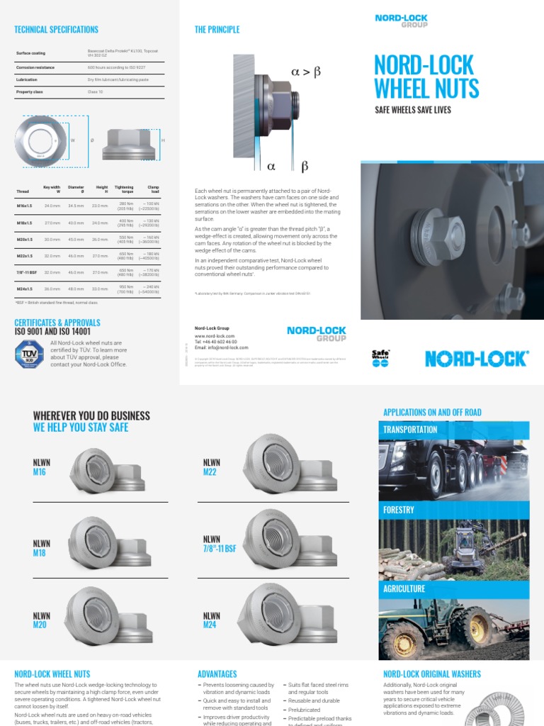 Nord-Lock Wheel Nuts: Technical Specifications The Principle | PDF ...