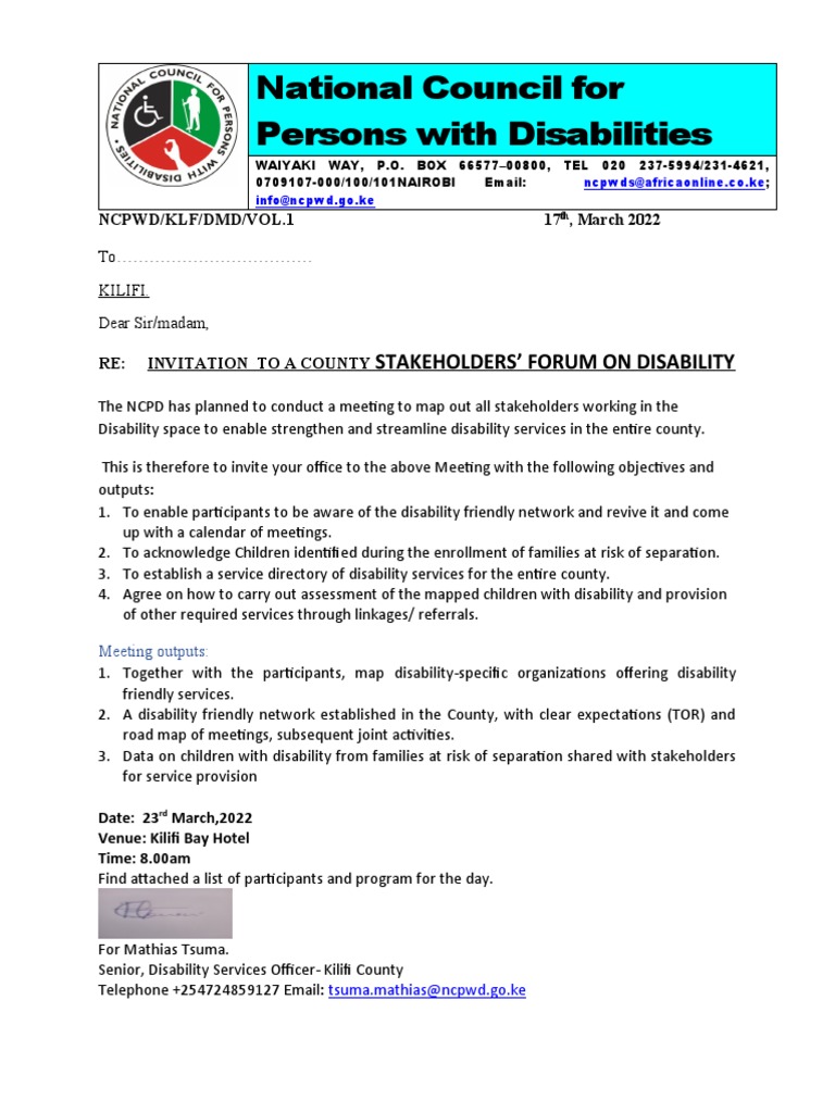 Invitation PWD Forum | PDF