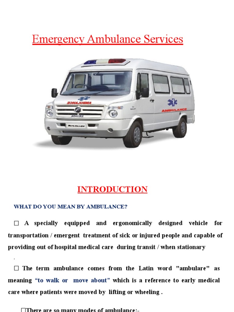 Emergency Ambulance Services Overview | PDF | Ambulance | Emergency ...
