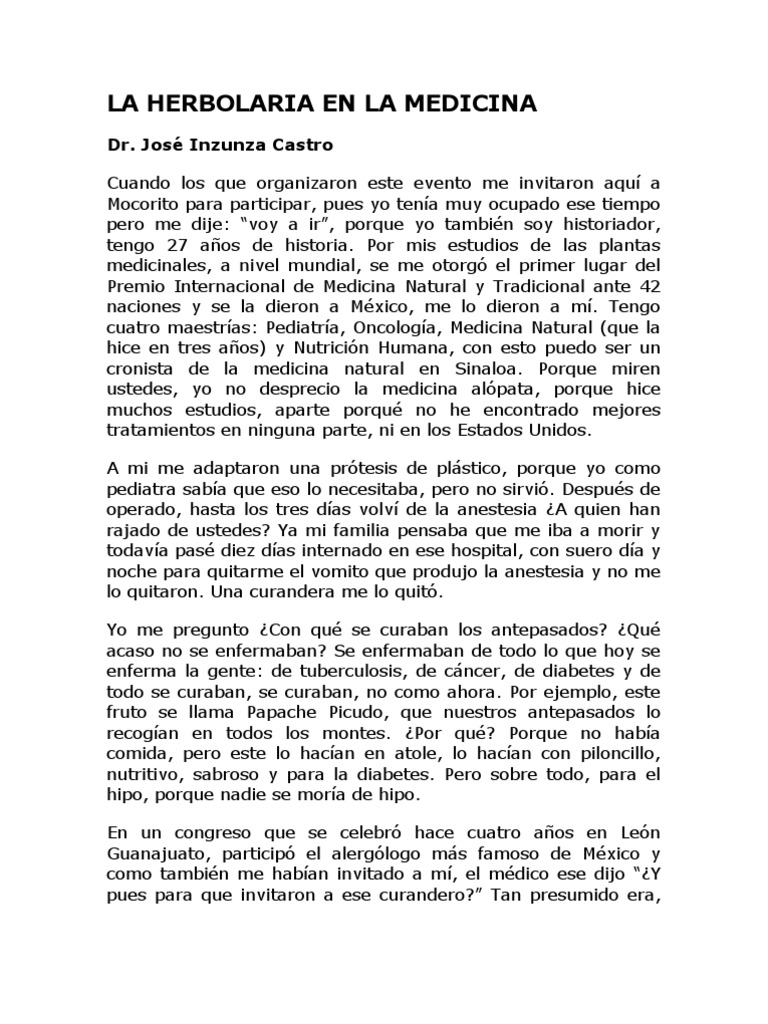 La Herbolaria en La Medicina | PDF | Cáncer | Medicina alternativa