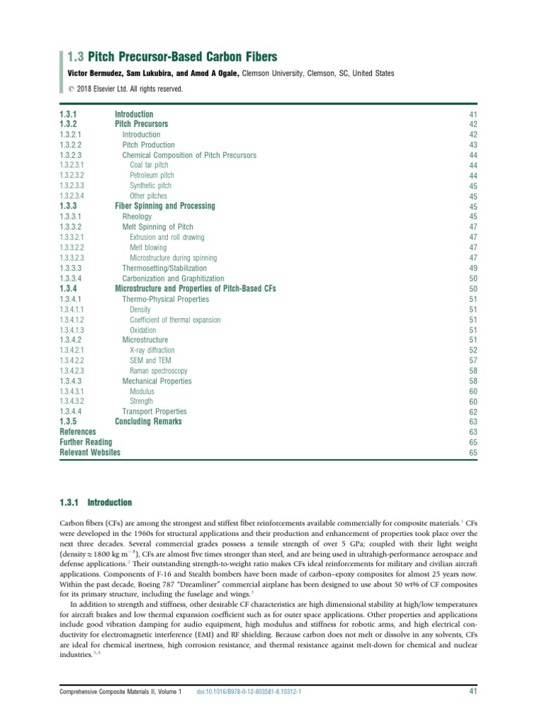 Chapter 10312 - 1.3 Pitch Precursor-Based Carbon Fibers | PDF ...