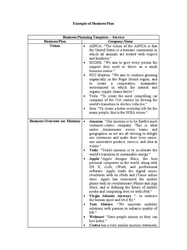 Business Plan Template - Vision Mission | PDF | Apple Inc. | Mac Os