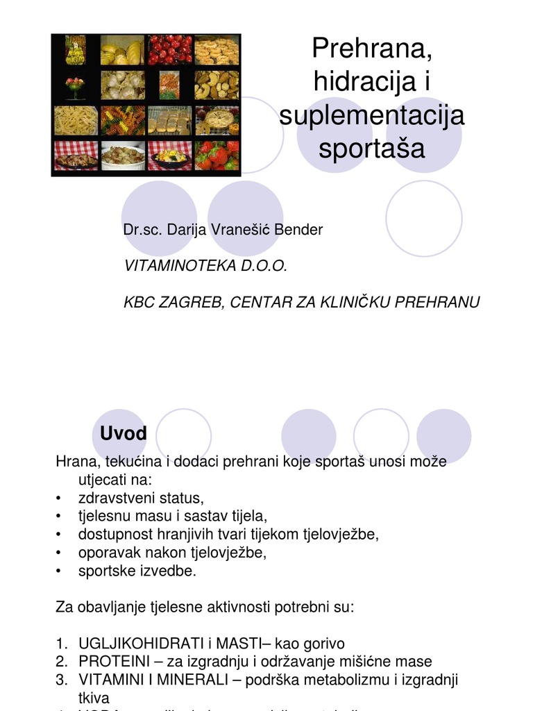 Prehrana, Hidratacija I Suplementacija Sportasa | PDF