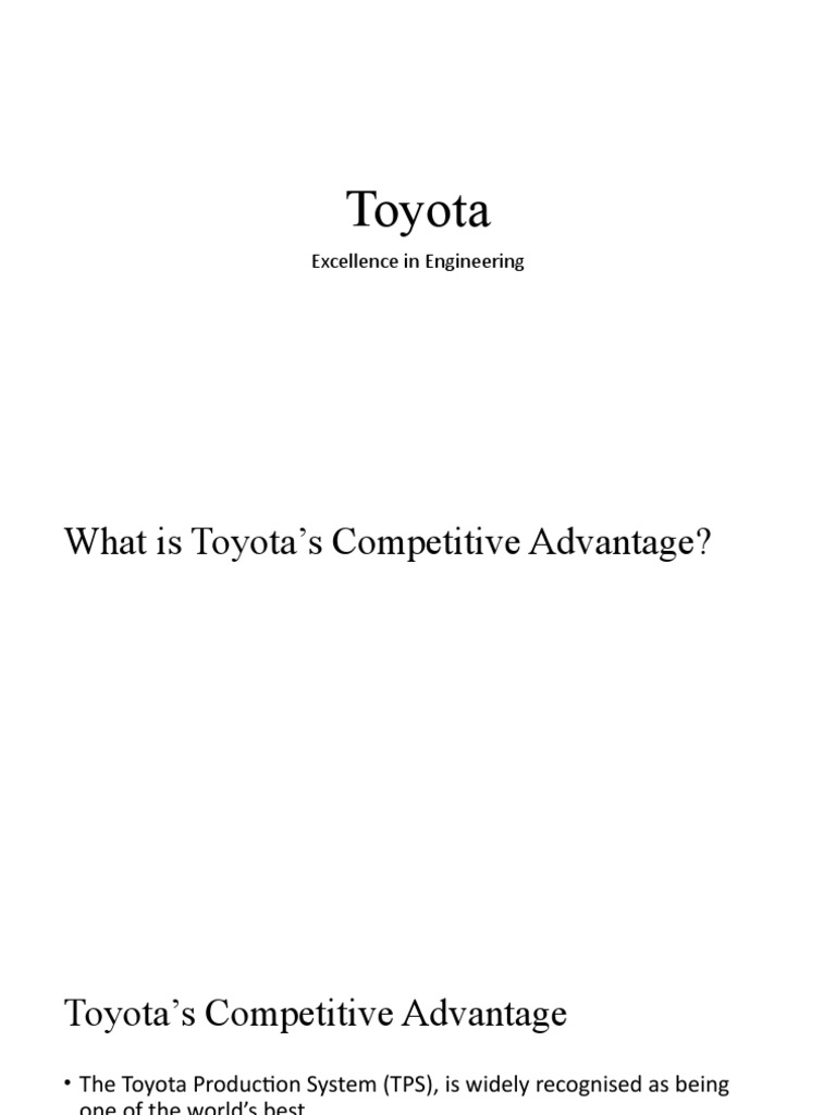 Toyota's Competitive Advantage Explained | PDF | Computers