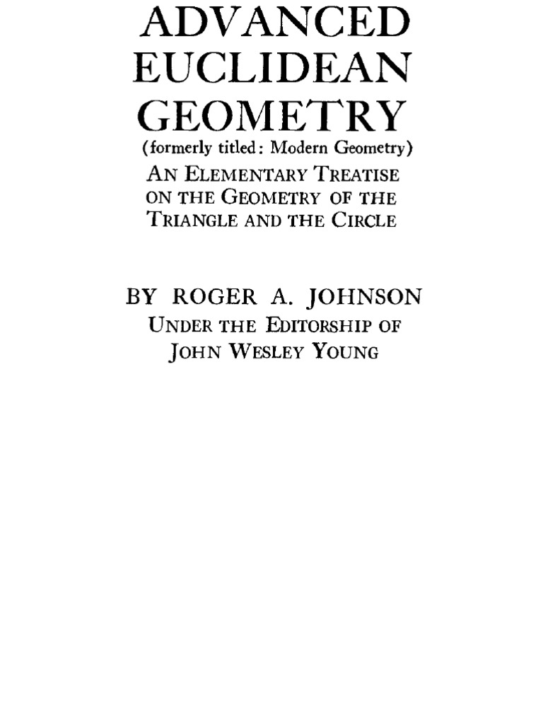 Johnson - Advanced Euclidean Geometry (1923) | PDF | Geometry | Space
