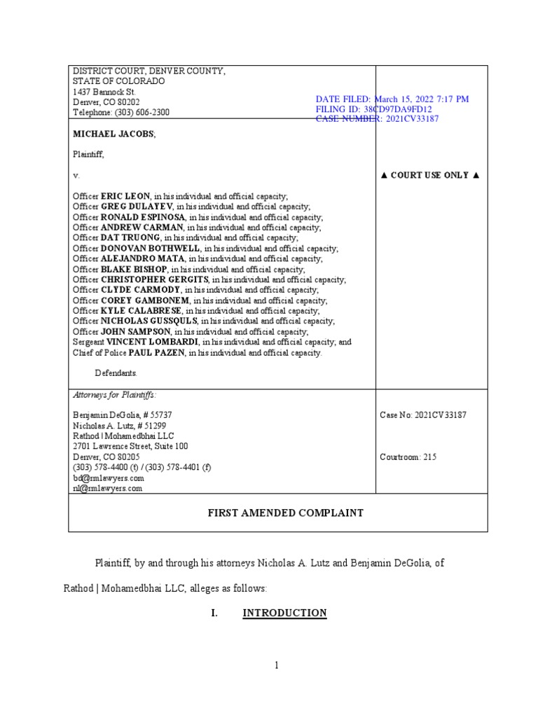 Eric Leon's Role in Police Brutality Case | PDF | Damages | Police ...
