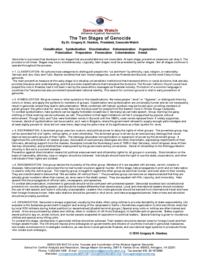 The Ten Stages of Genocide | PDF | Genocides | Hutu