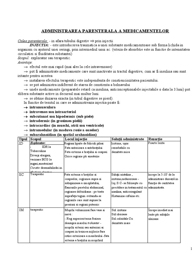 Administrareparenterala - INJECTIILE | PDF