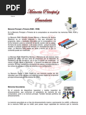 Tipos De Memoria De Computador Primaria E Secundaria Grátis:
