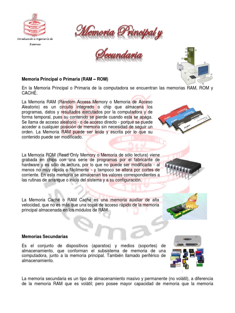 Memoria Primaria y Secundaria | PDF