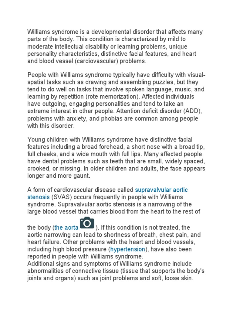 Understanding Williams Syndrome Symptoms | PDF | Epidemiology ...