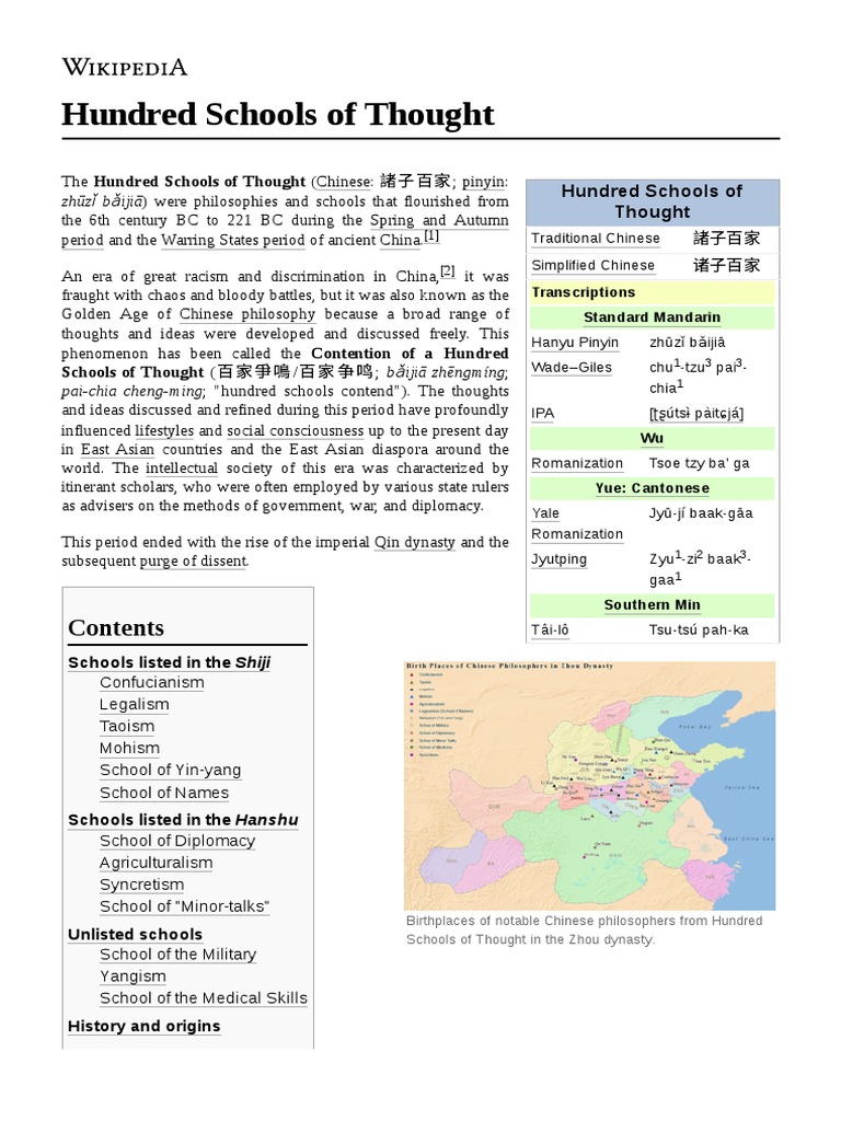 Hundred Schools of Thought | PDF | China | World Politics