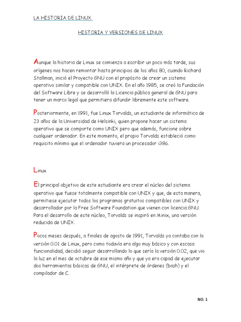 Historia y versiones de Linux | PDF | Ciencias de la Computación ...