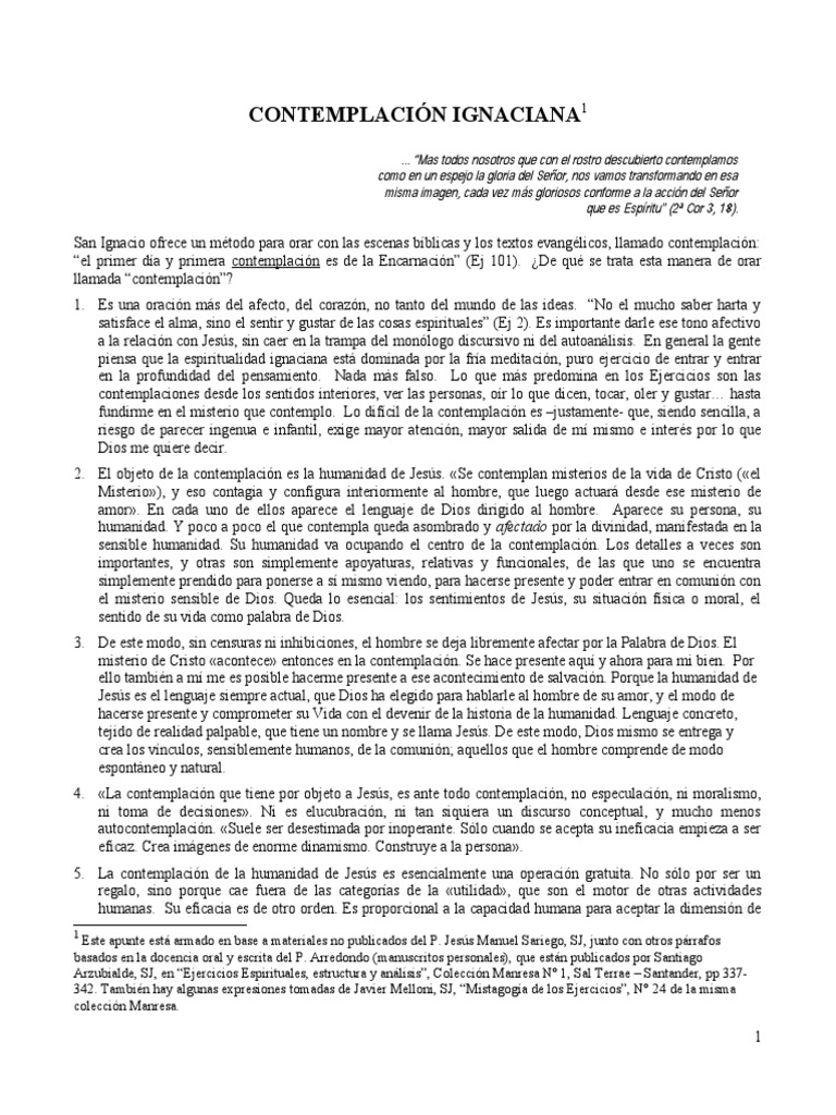 Contemplación Ignaciana: Oración y Afecto | PDF | Oración | Amor