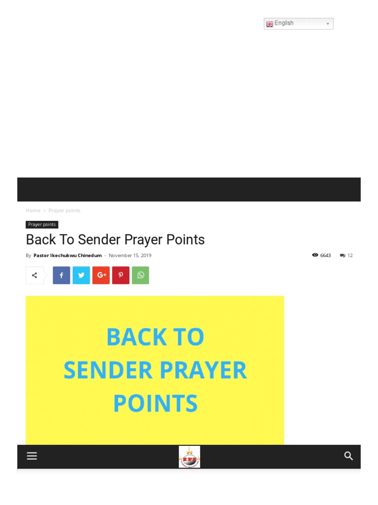 Back To Sender Prayer Points | PDF | God The Father | Prayer