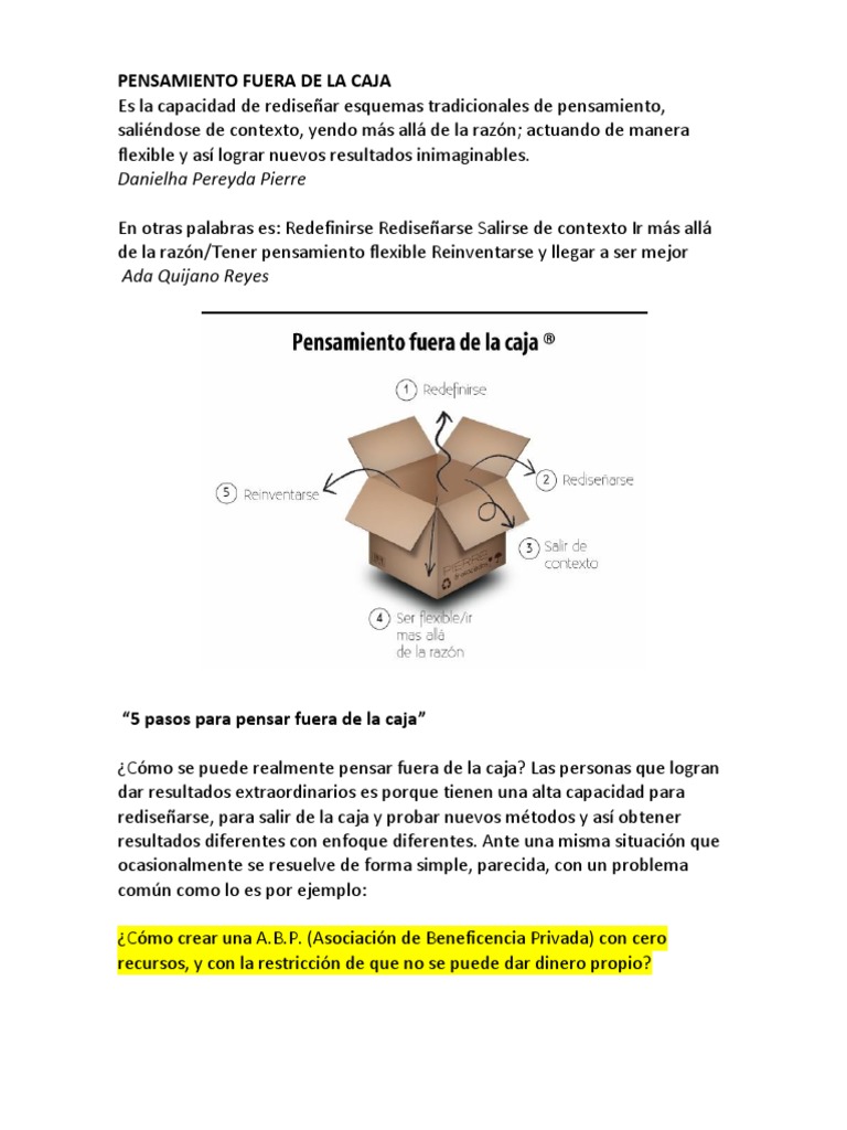 Pensamiento Fuera de La Caja | PDF | Cognición | Ciencia cognitiva