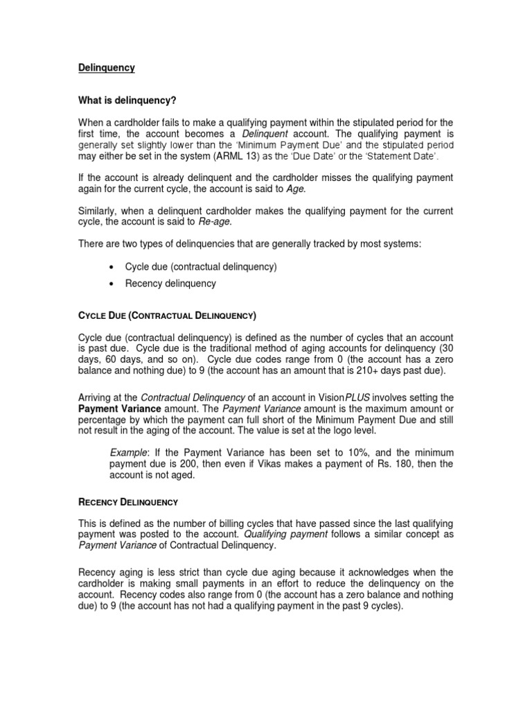 Delinquency | PDF | Payments | Banks