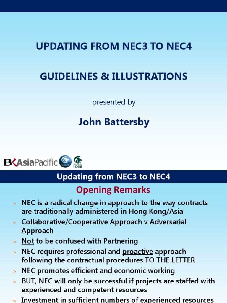 Updating From NEC3 To NEC4 Guidelines & Illustrations | Download Free ...
