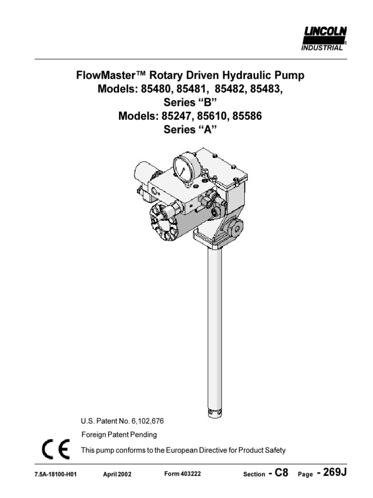 Flowmaster Rotary Driven Hydraulic Pump Models: 85480, 85481, 85482 ...