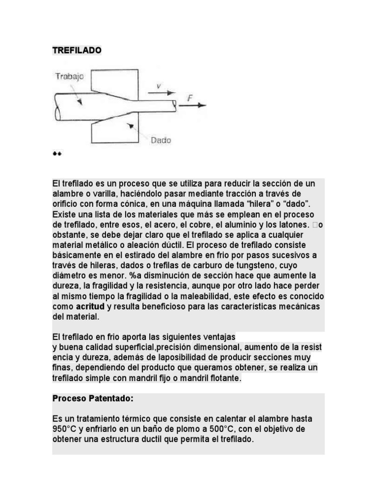 Proceso de Trefilado y Fabricación de Cables | PDF | Ingeniería ...
