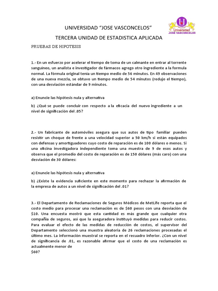 Unidad 3 Hipotesis | PDF