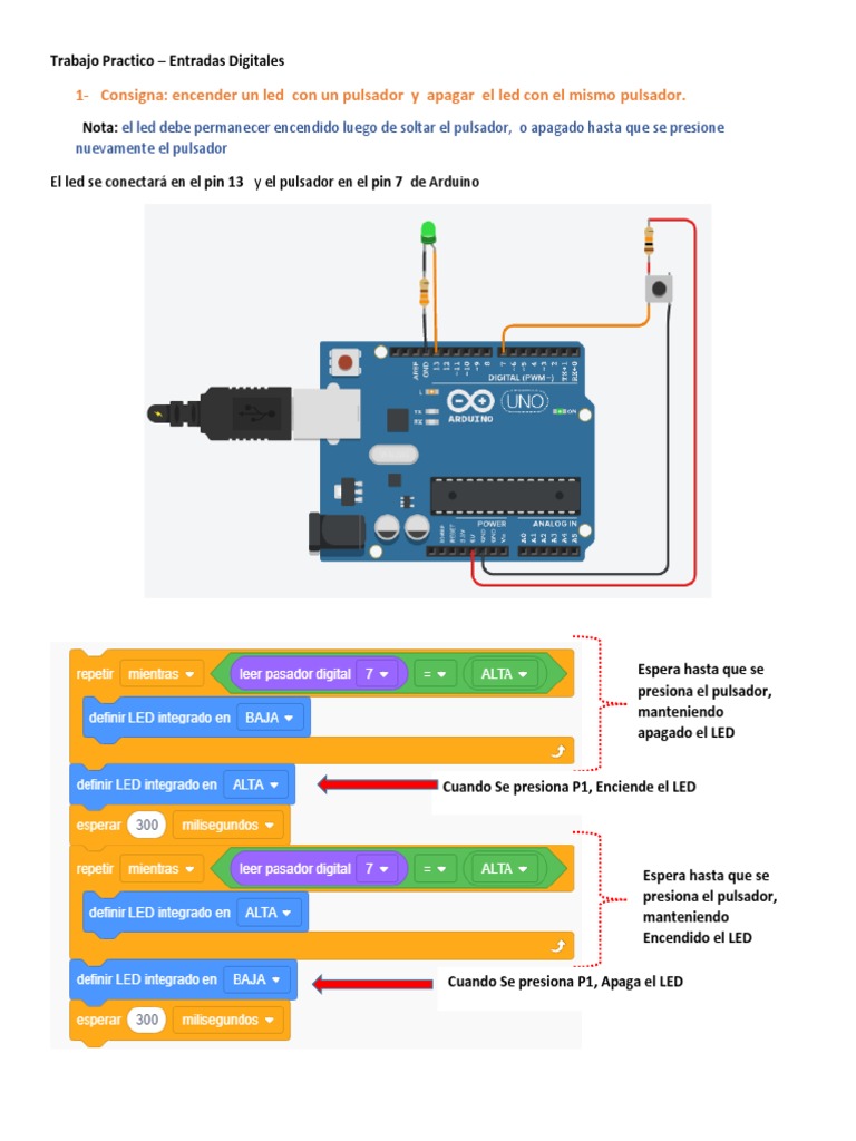 Practica Con Pulsadores Arduino - Clase 2 | PDF | Ingeniería ...
