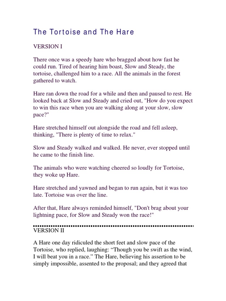 The Tortoise and The Hare | PDF