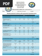 Physical Activity Questionnaire (PAQ-A) | PDF | Workweek And Weekend | Sports