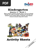 Detailed Lesson Plan - Kindergarten - Week 5 Quarter1 | PDF