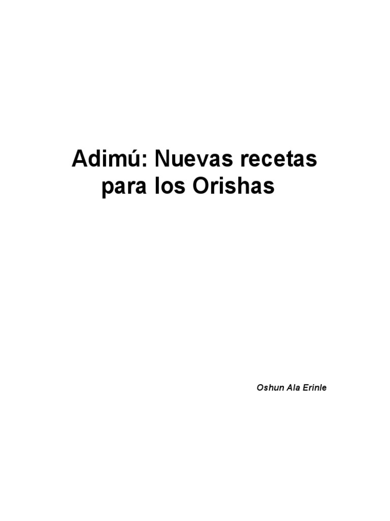Addimu Recetas A Los Orishas | PDF | Panes | Maíz
