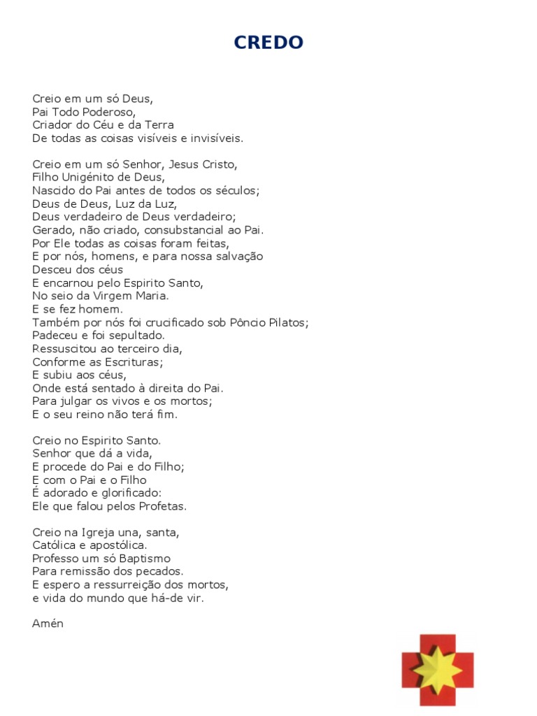Credo Explicação | PDF | Oração | Espírito Santo (religião)