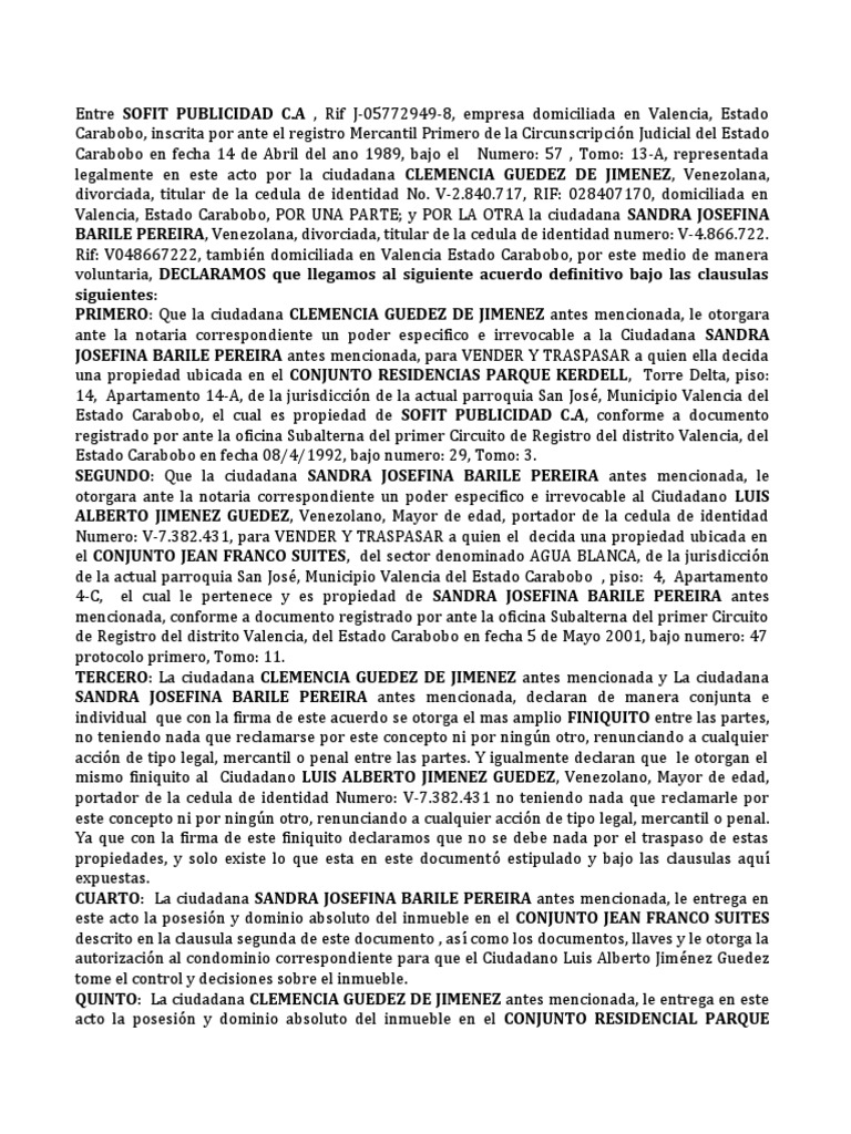 Documento Finiquito Sandra | PDF | Justicia | Crimen y violencia