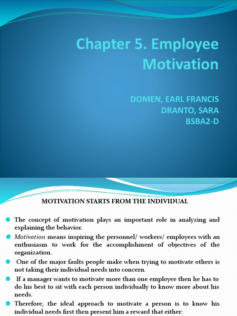 Chapter 5 Employee Motivation | PDF | Motivation | Motivational