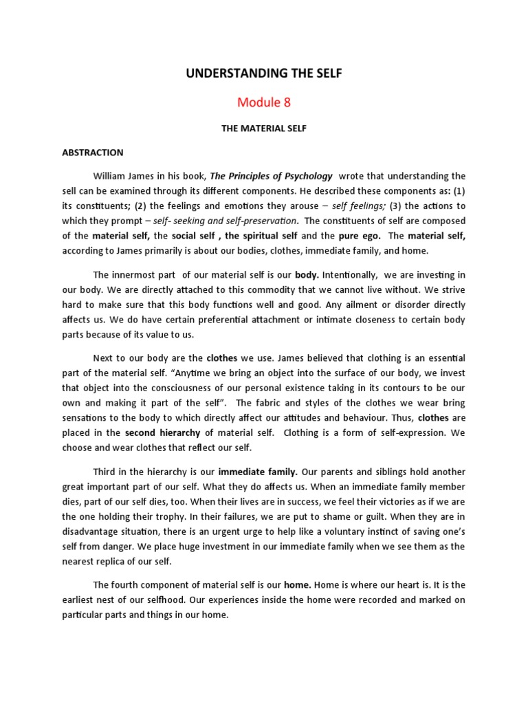 The Material Self: Understanding Identity | PDF | Rituals | Self