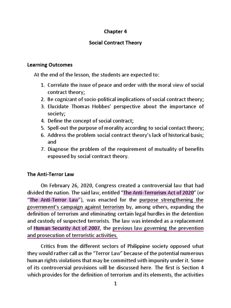 B4. Social Contract Theory | PDF | Social Contract | Detention ...