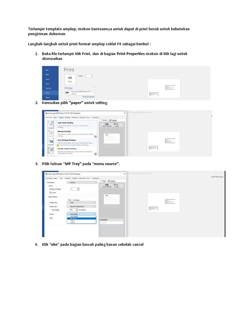 Cara Print Amplop Cokelat | PDF
