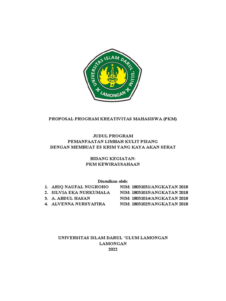 Ariq Naufal Nugroho - UNISDA - PKM-K Dr4 | PDF