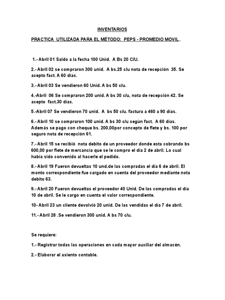 Ejercicio Utilizado para El Método Peps | PDF