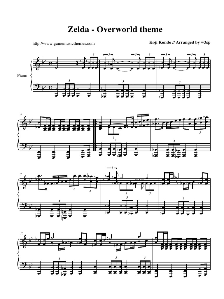 Koji Kondo-Legend of Zelda - Overworld Theme-SheetMusicTradeCom | PDF ...