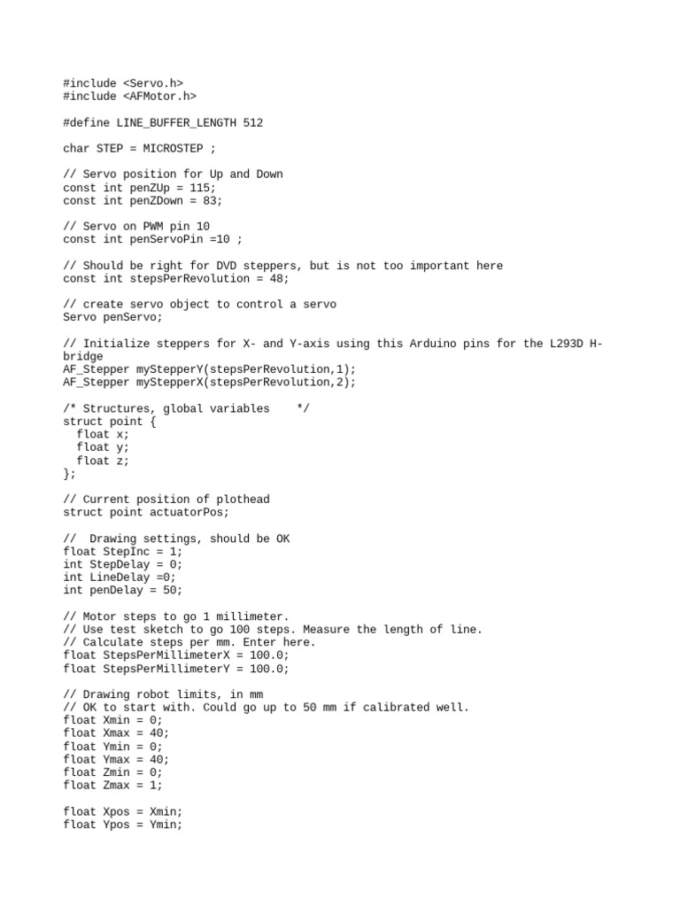 Arduino Code For CNC Machine | PDF | Computer Programming | Software ...